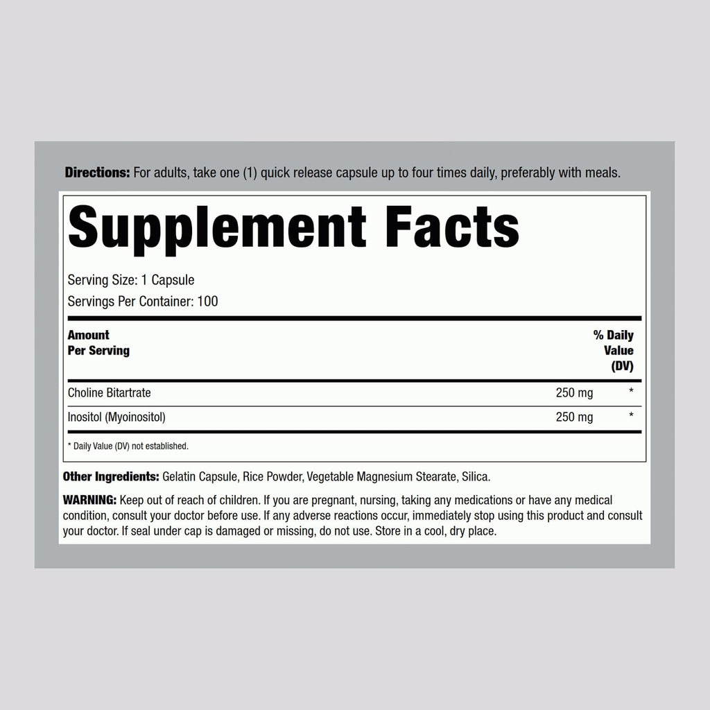 500 mg Choline Inositol supplement benefits