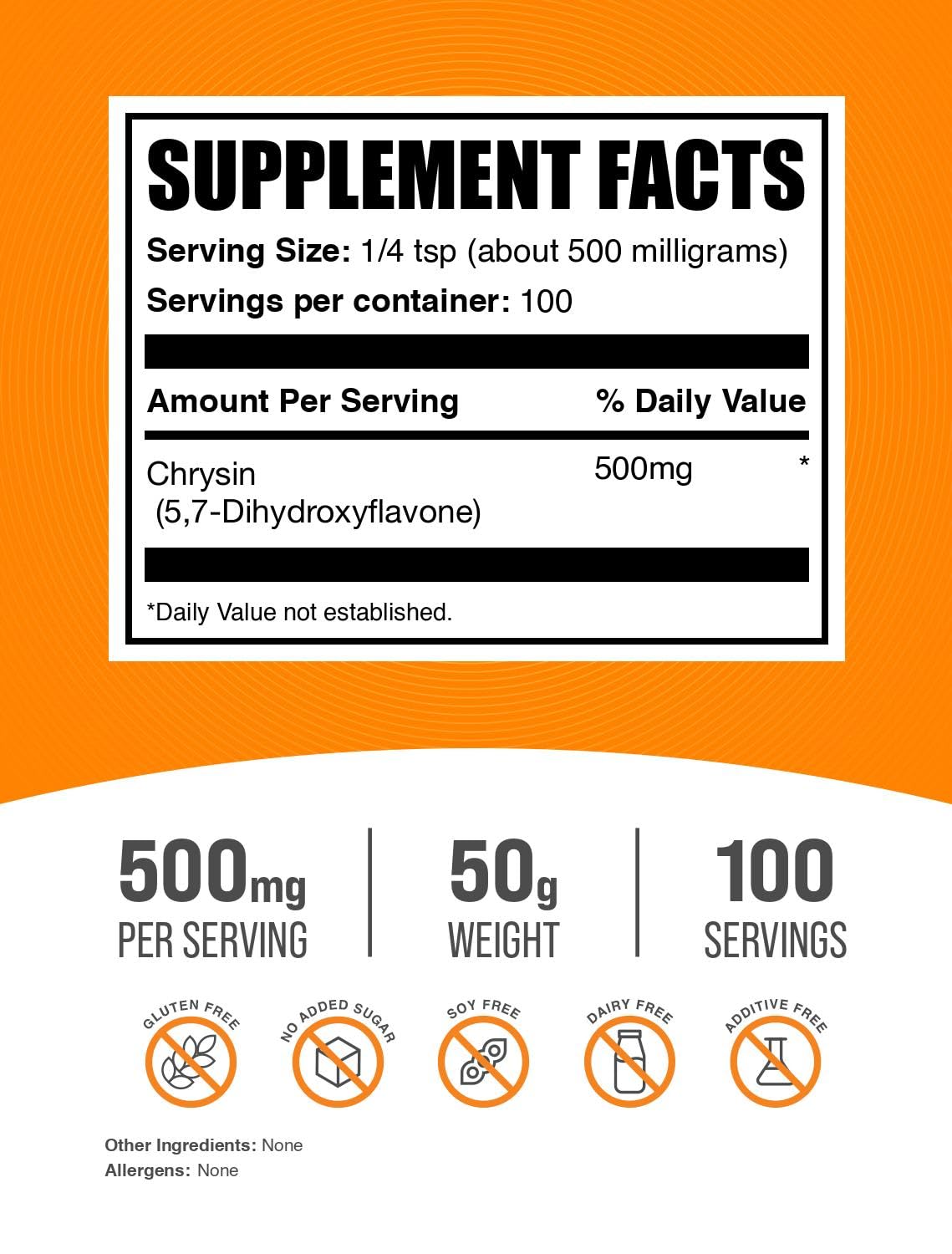500 mg chrysin powder supplement