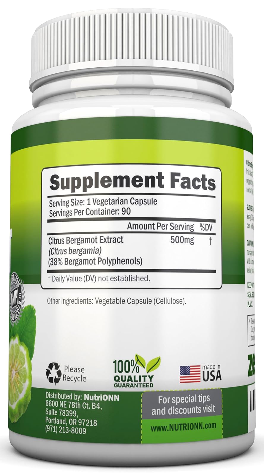 500 mg Citrus Bergamot for heart health