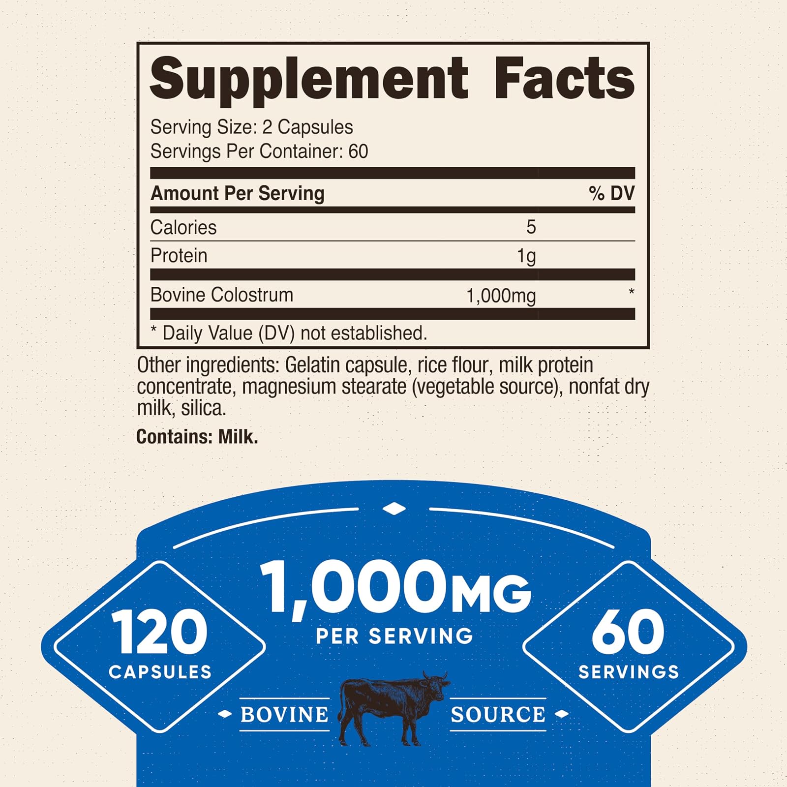 500 mg colostrum supplement for immunity