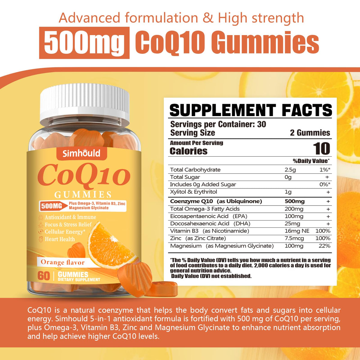 500 mg CoQ10 energy support