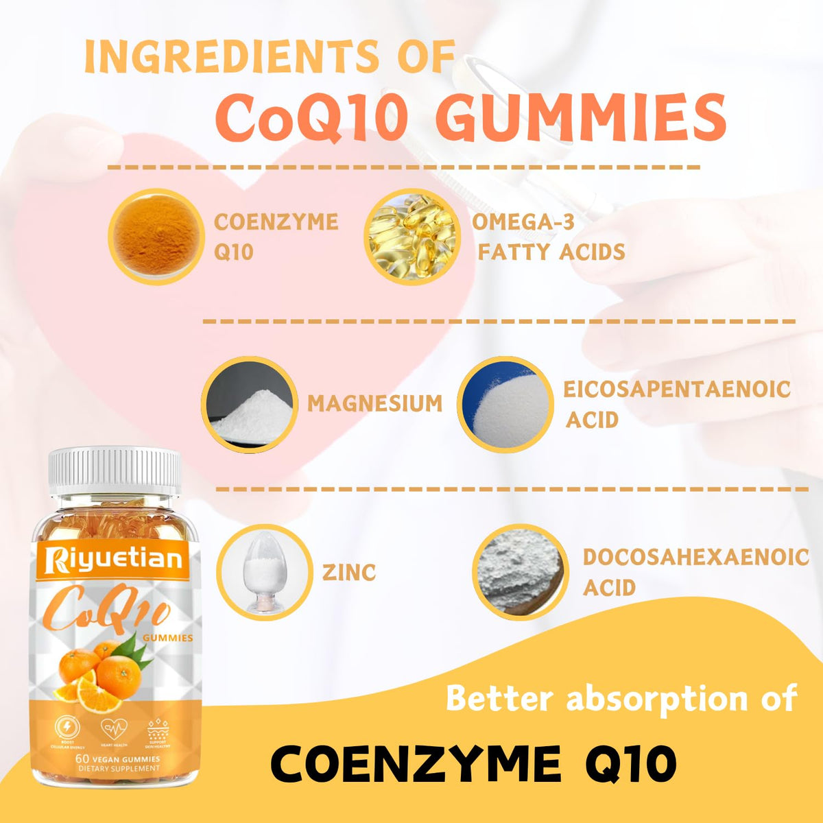 500 mg CoQ10 gummy multivitamin