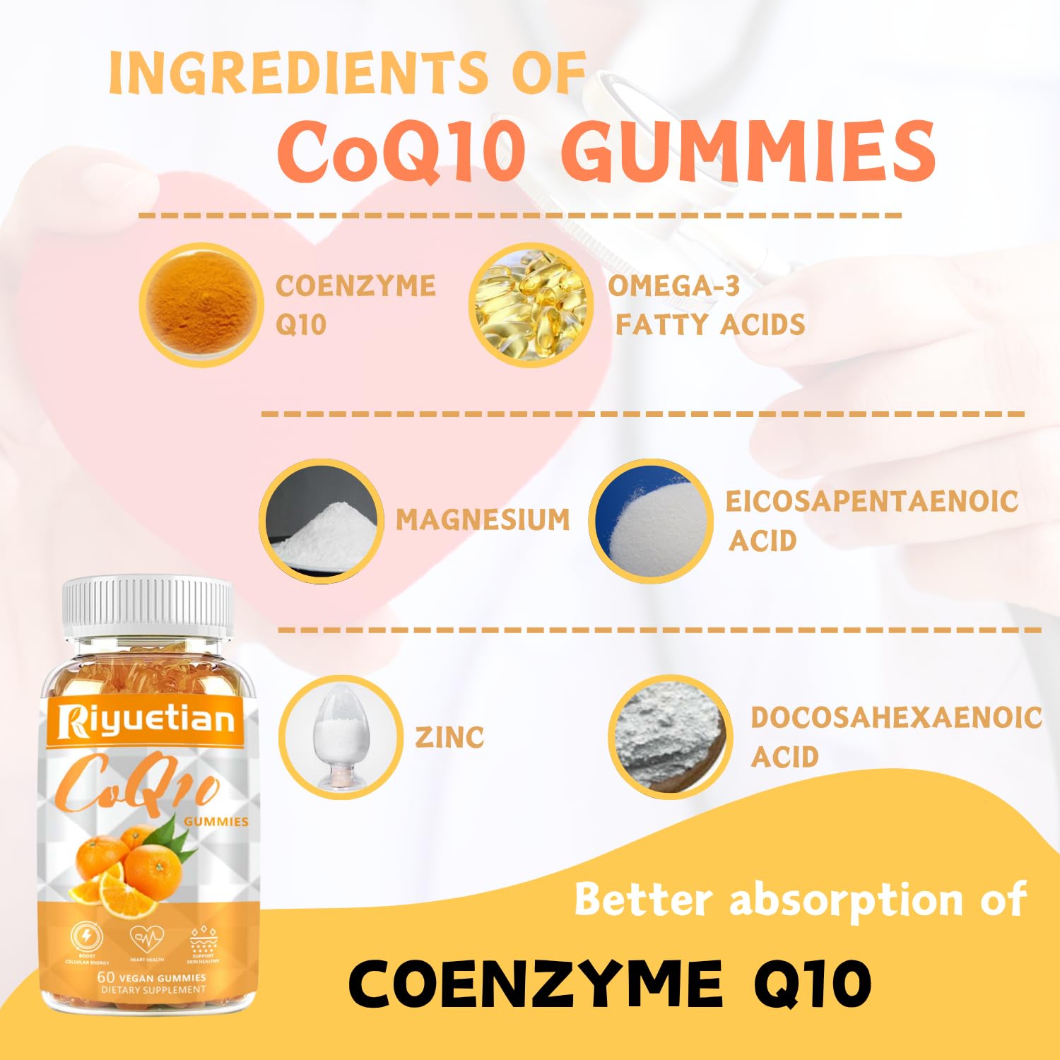 500 mg CoQ10 gummy multivitamin