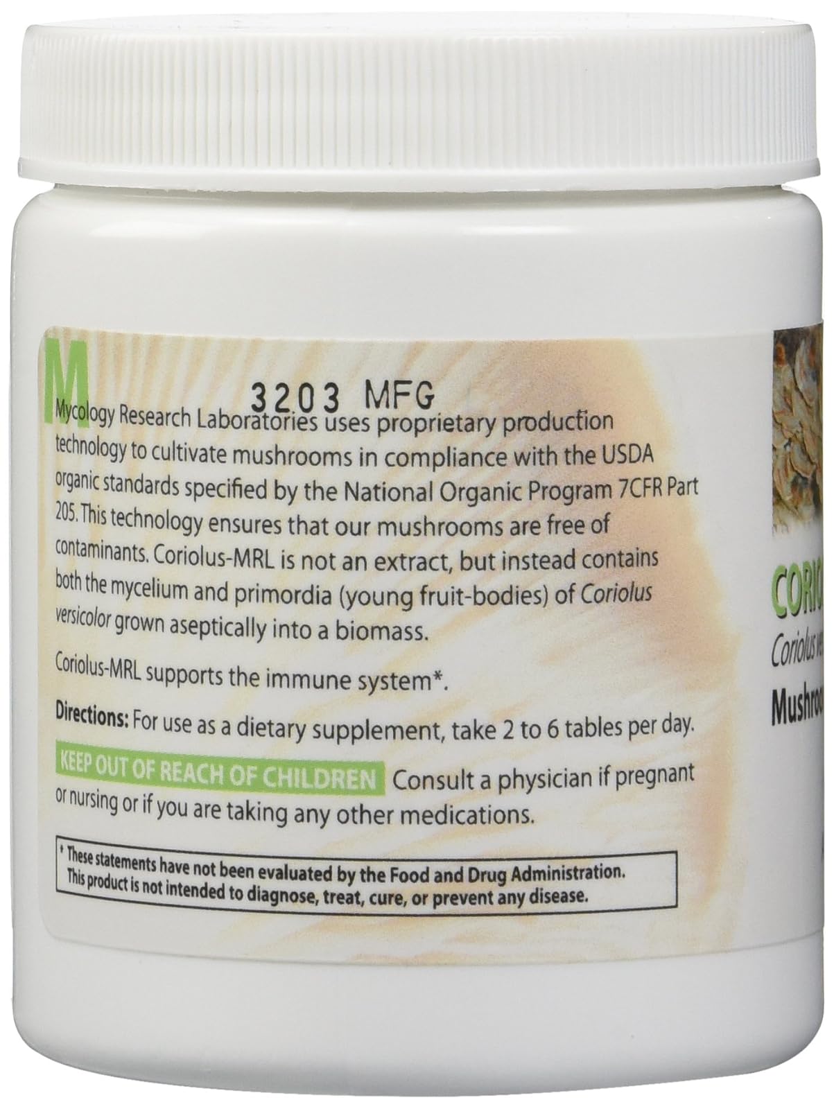 500 mg Coriolus Versicolor mushroom supplement