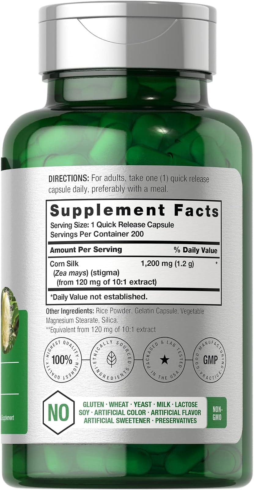 500 mg corn silk multivitamin capsules
