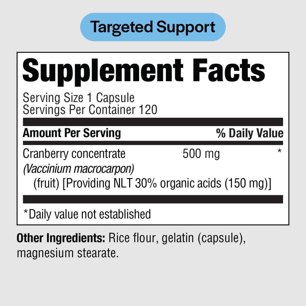 500 mg cranberry extract for antioxidant support