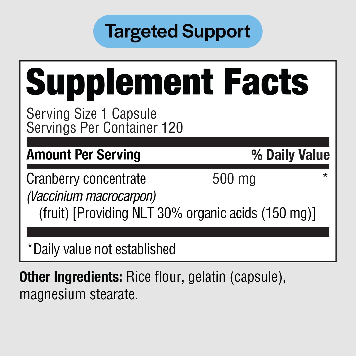 500 mg cranberry extract for antioxidant support
