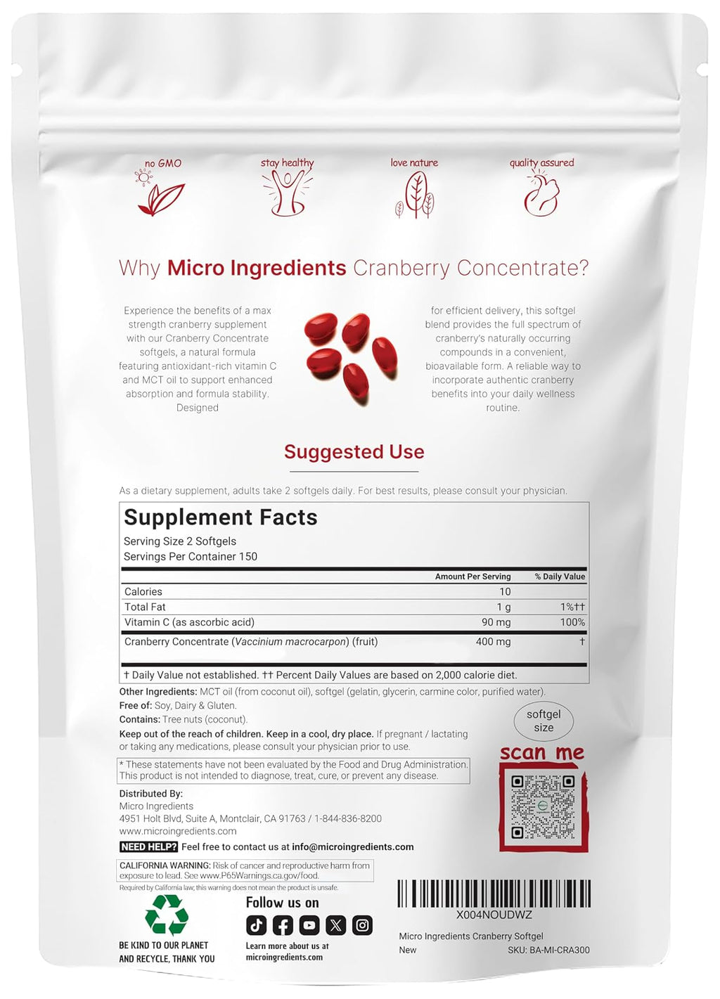 500 mg cranberry extract for immunity