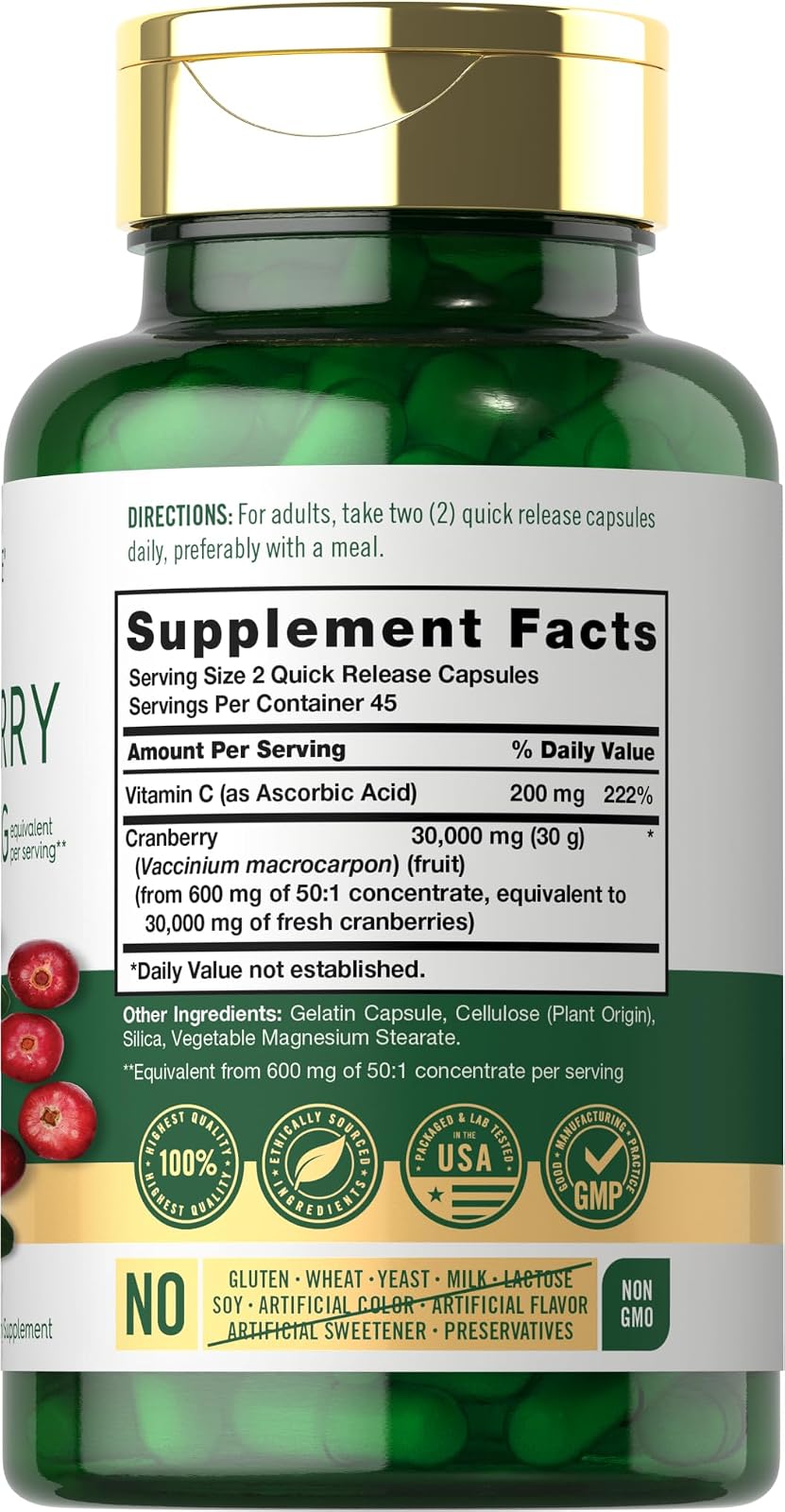 500 mg cranberry extract for women
