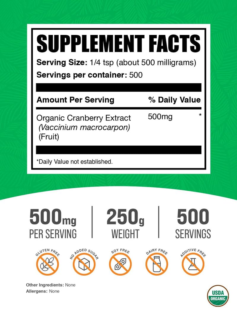 500 mg cranberry extract powder