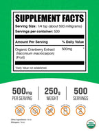 500 mg cranberry extract powder