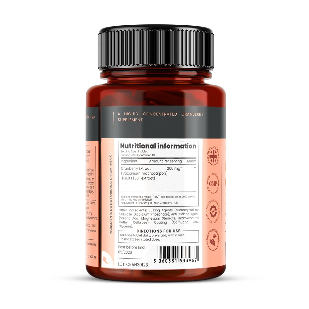 500 mg Cranberry Extract tablets