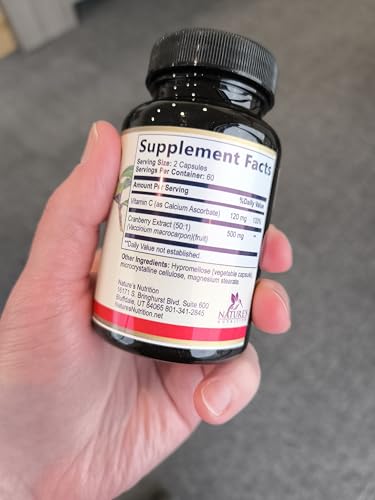 500 mg cranberry supplement capsules