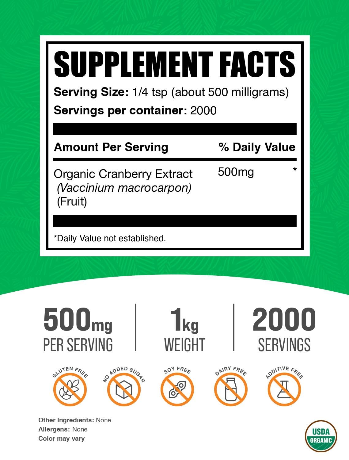 500 mg cranberry supplement for wellness