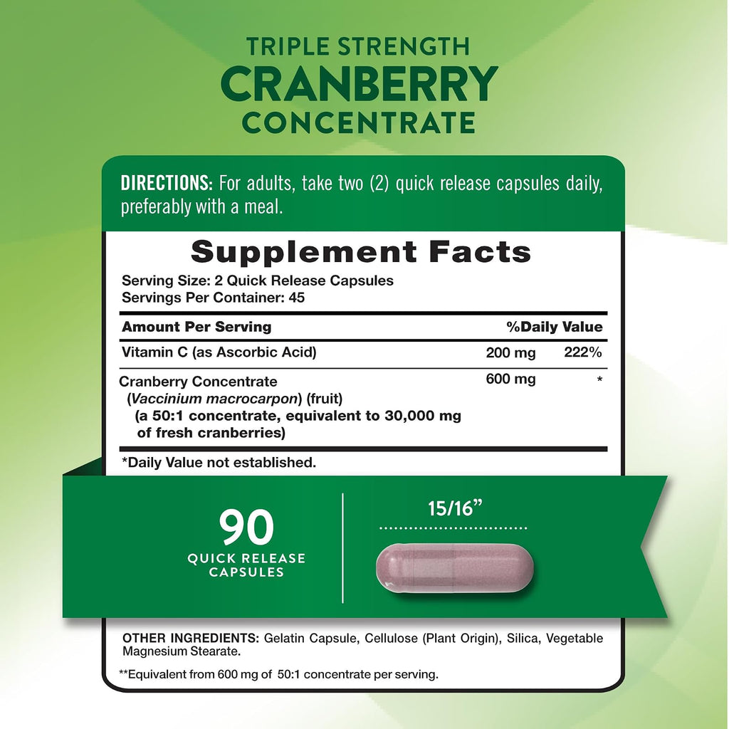 500 mg cranberry vitamin C supplement