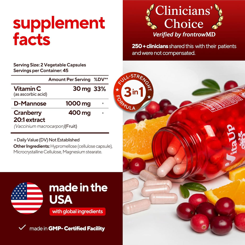 500 mg D Mannose for urinary health