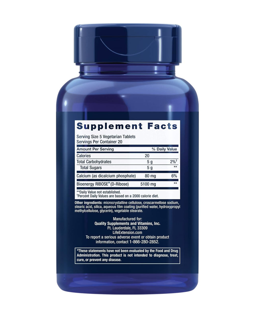 500 mg D-Ribose for muscle recovery