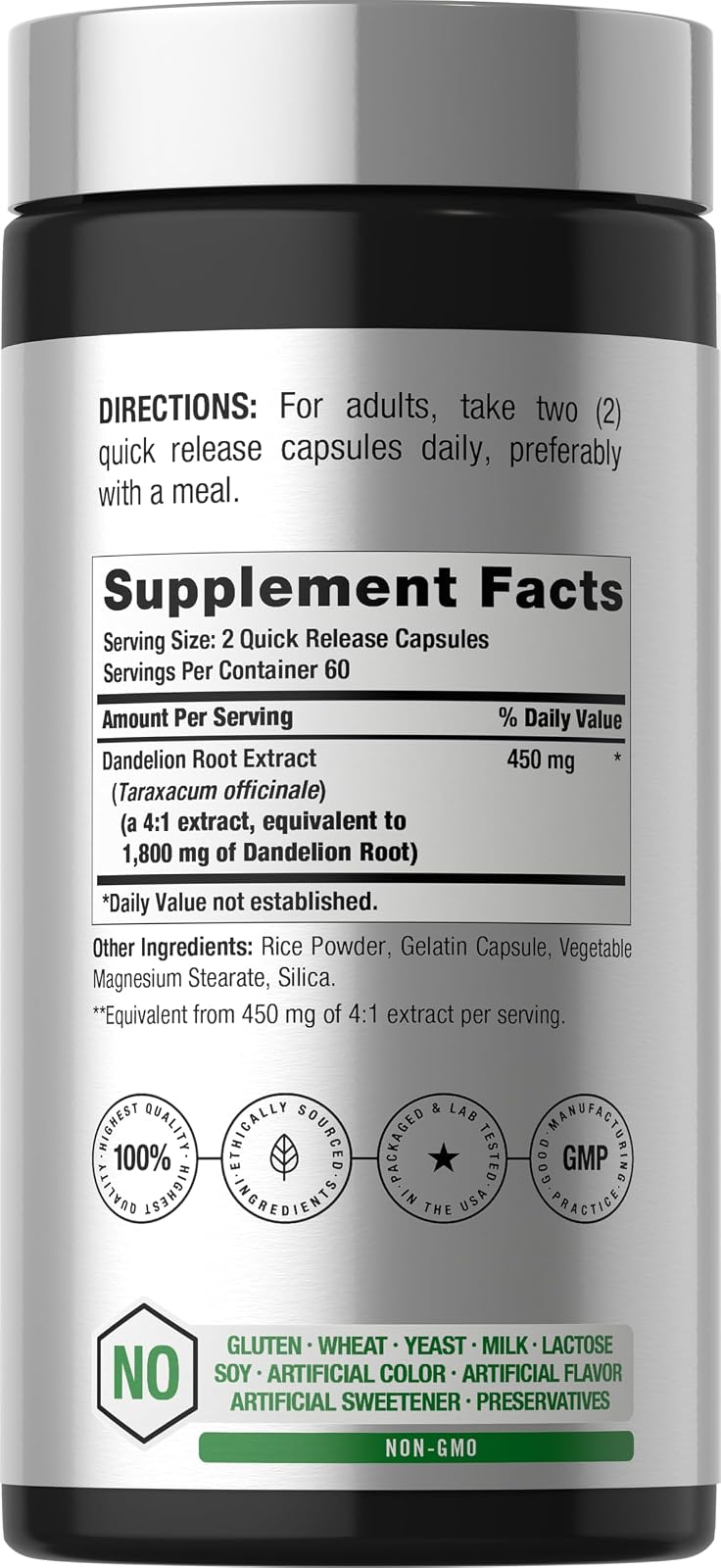 500 mg dandelion root supplement