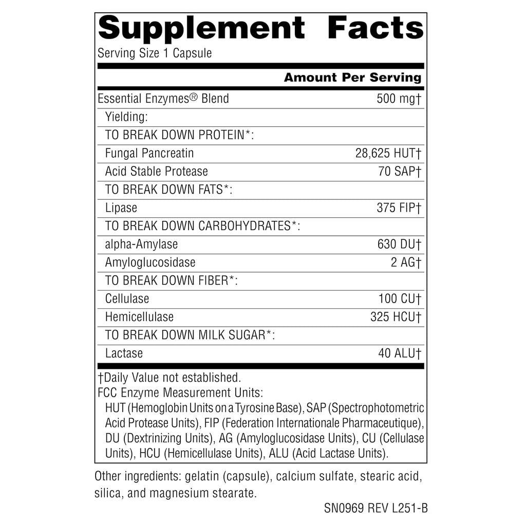 500 mg digestive enzymes for digestion