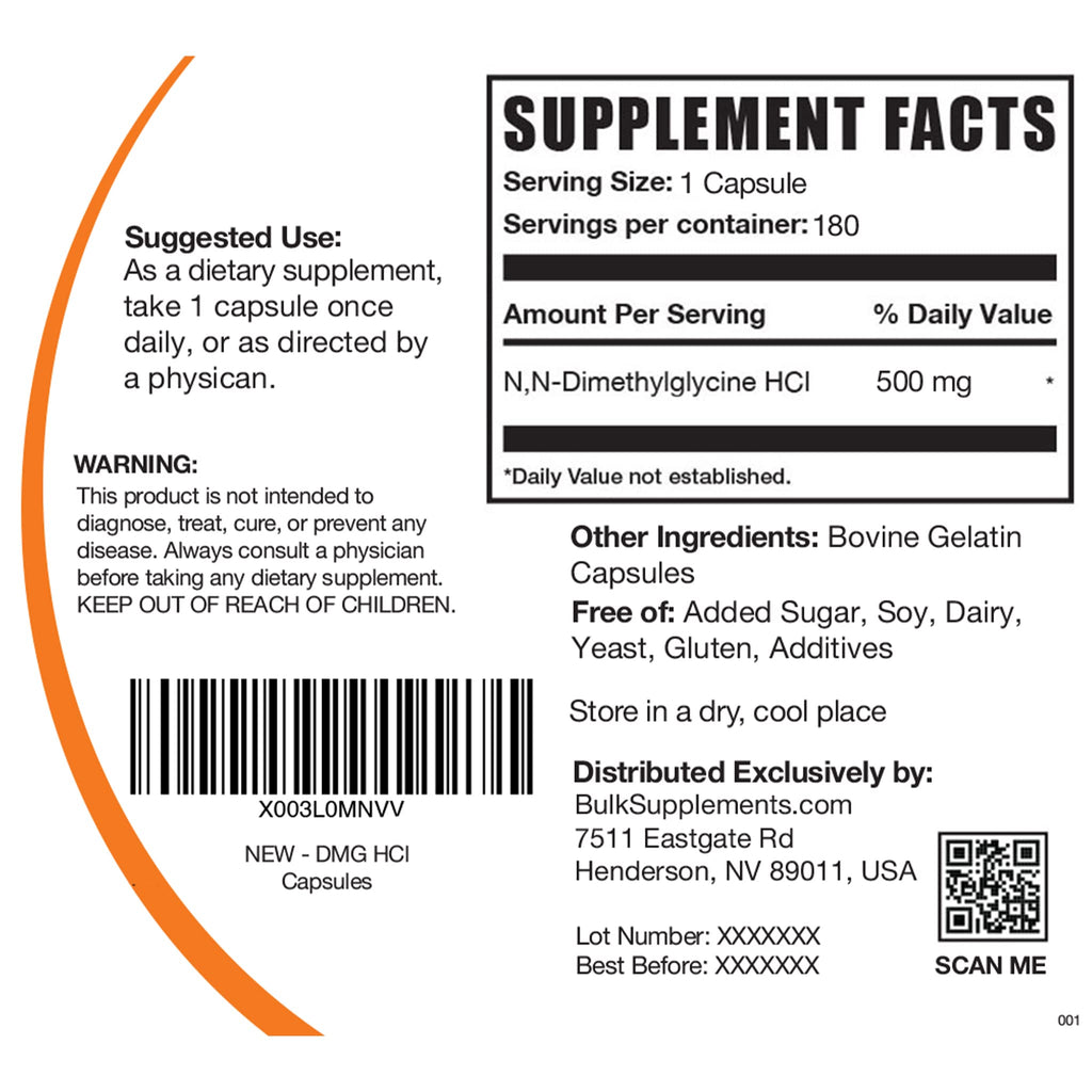 500 mg DMG HCl for daily wellness