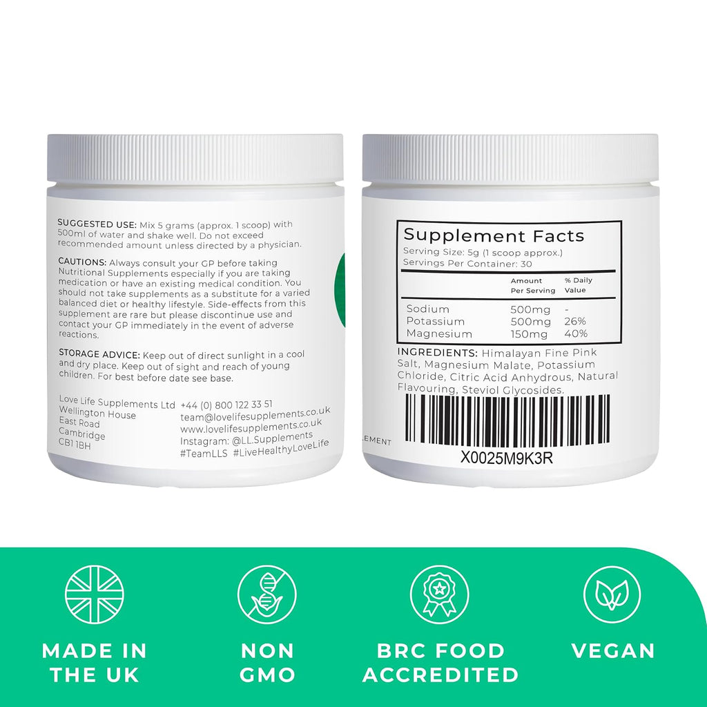 500 mg electrolyte powder for energy