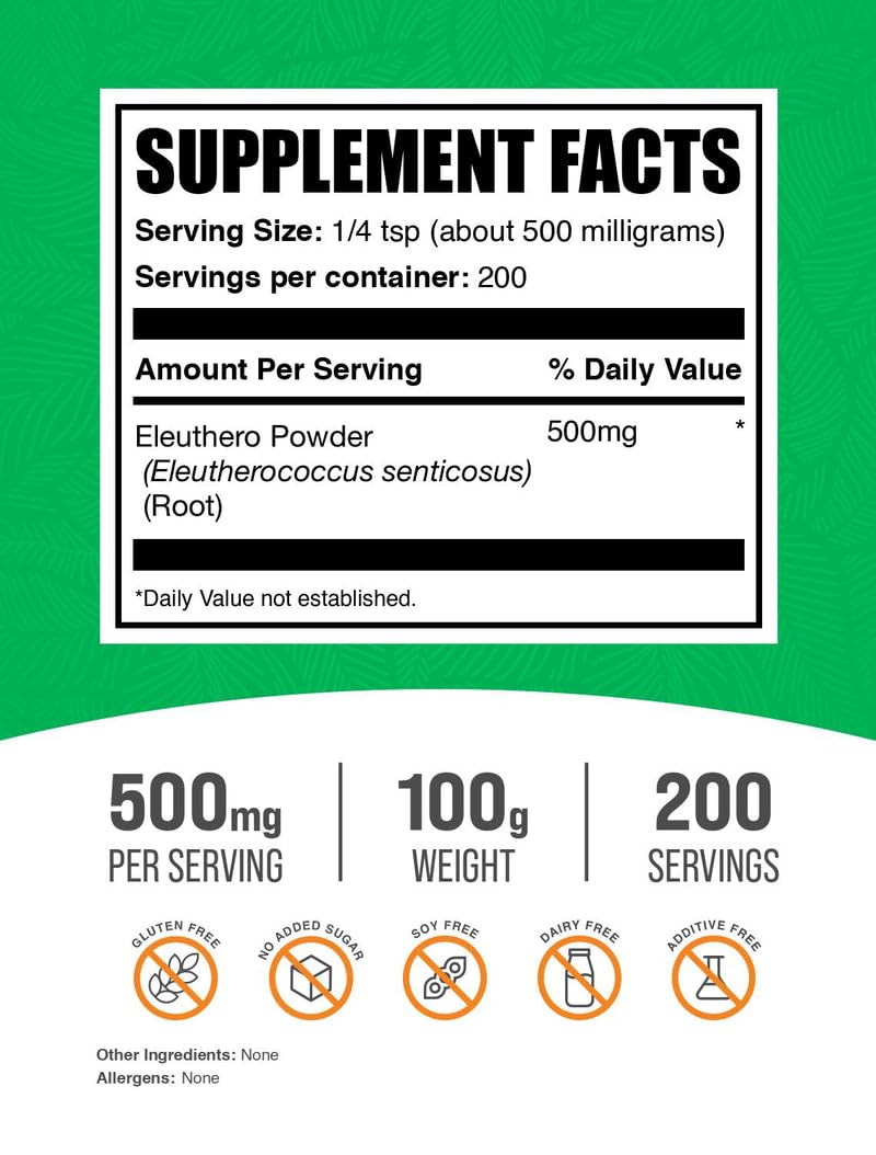 500 mg eleuthero powder supplement