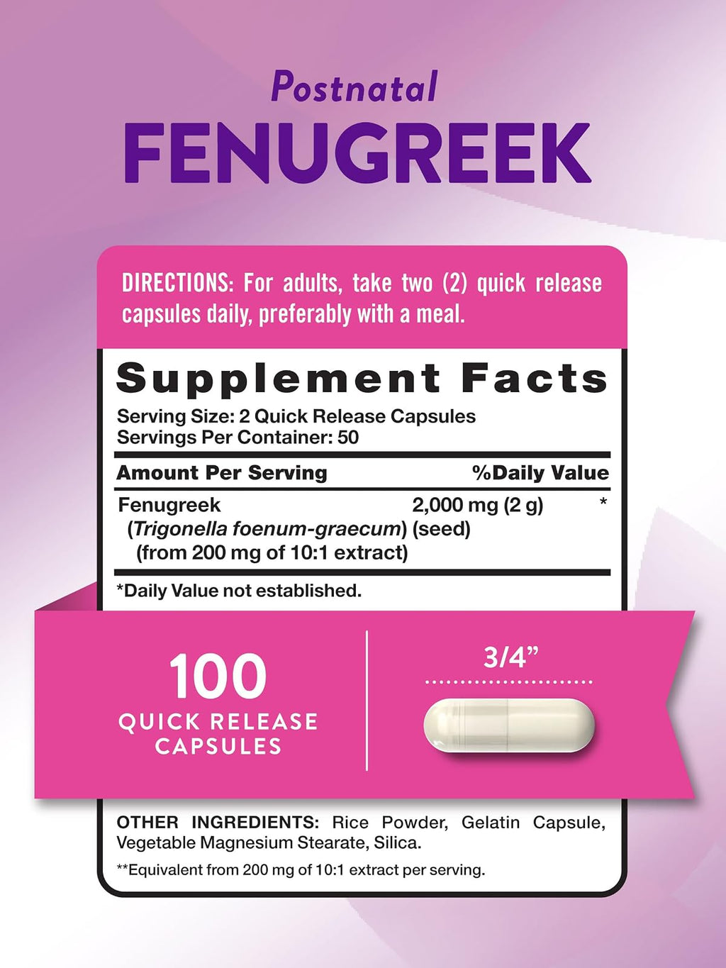 500 mg fenugreek seed supplement