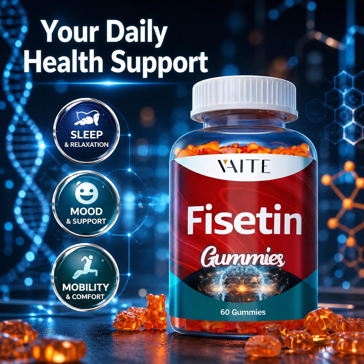 500 mg Fisetin flavonoid gummies
