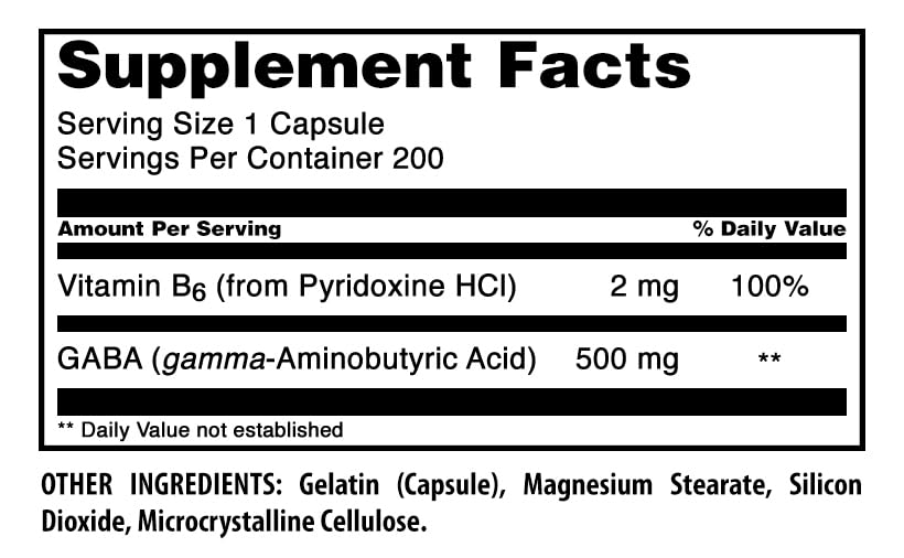 500 mg GABA capsules for stress relief