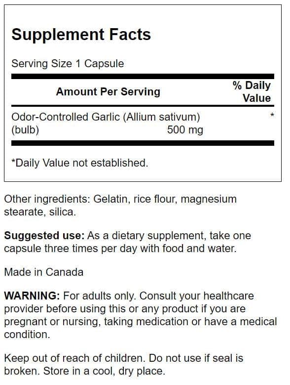 500 mg garlic capsules for immune support