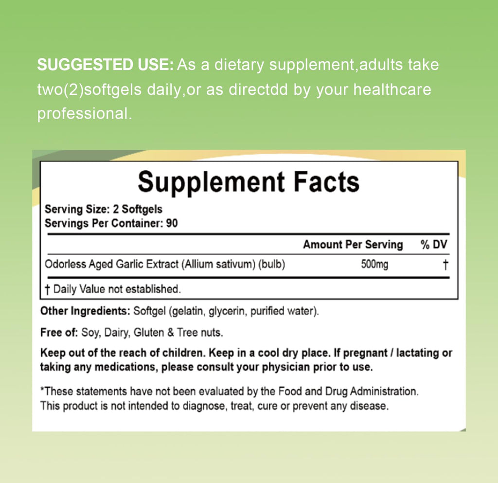 500 mg garlic softgels for health