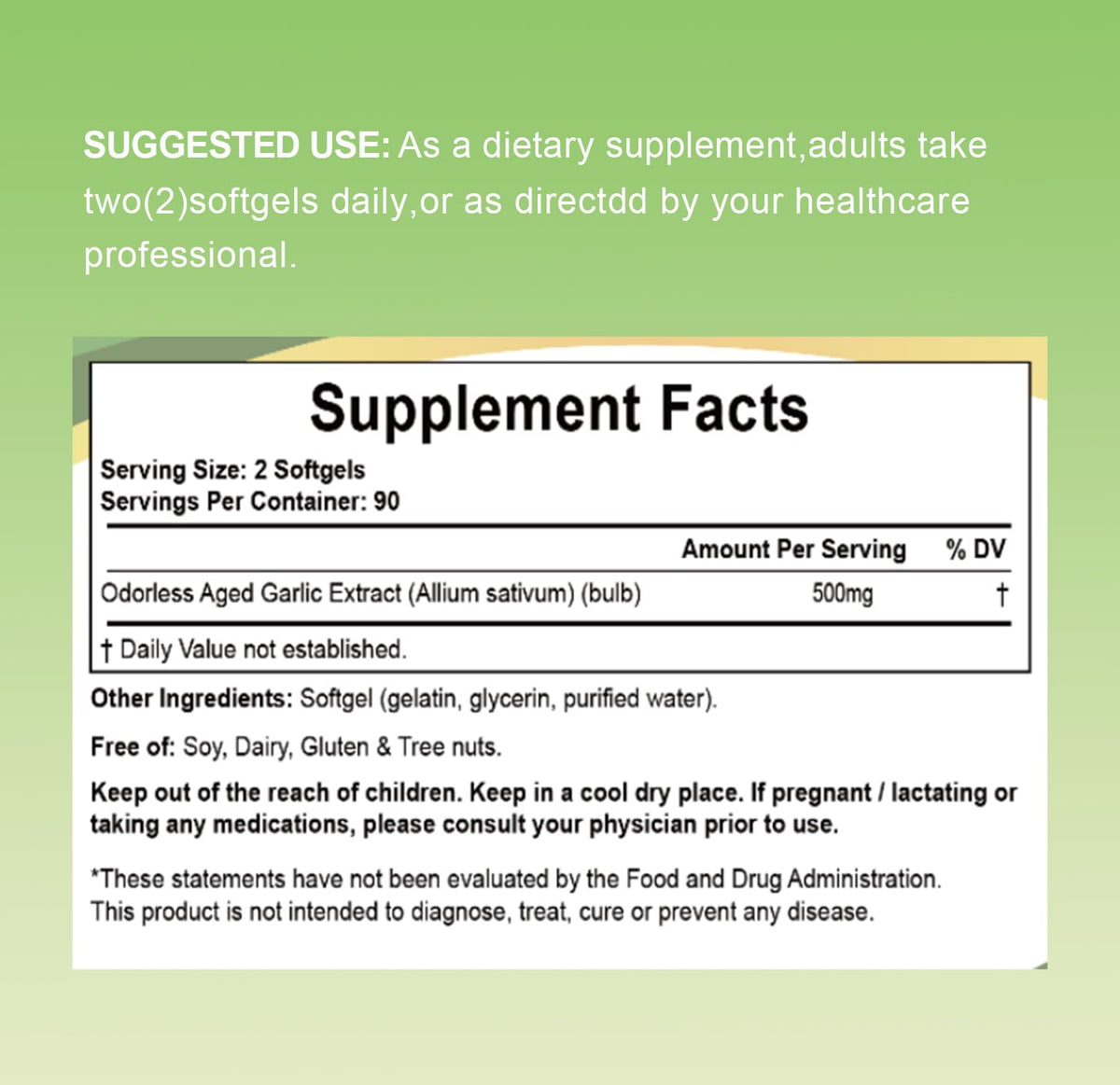 500 mg garlic softgels for health