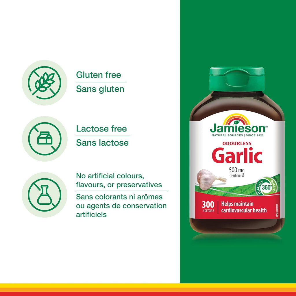 500 mg garlic softgels for immune support