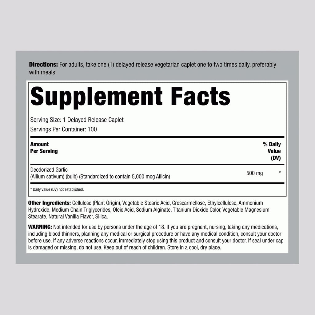 500 mg garlic supplement for immunity