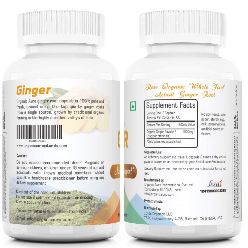 500 mg ginger supplement for wellness