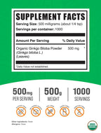 500 mg ginkgo biloba for memory