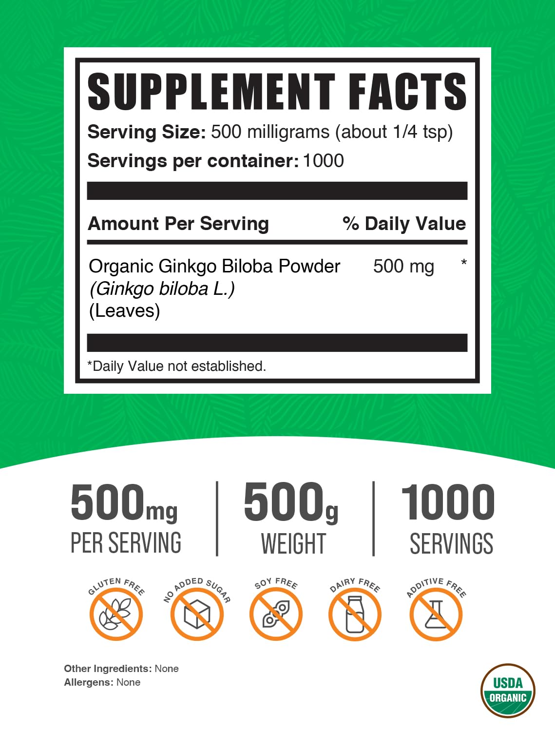 500 mg ginkgo biloba for memory