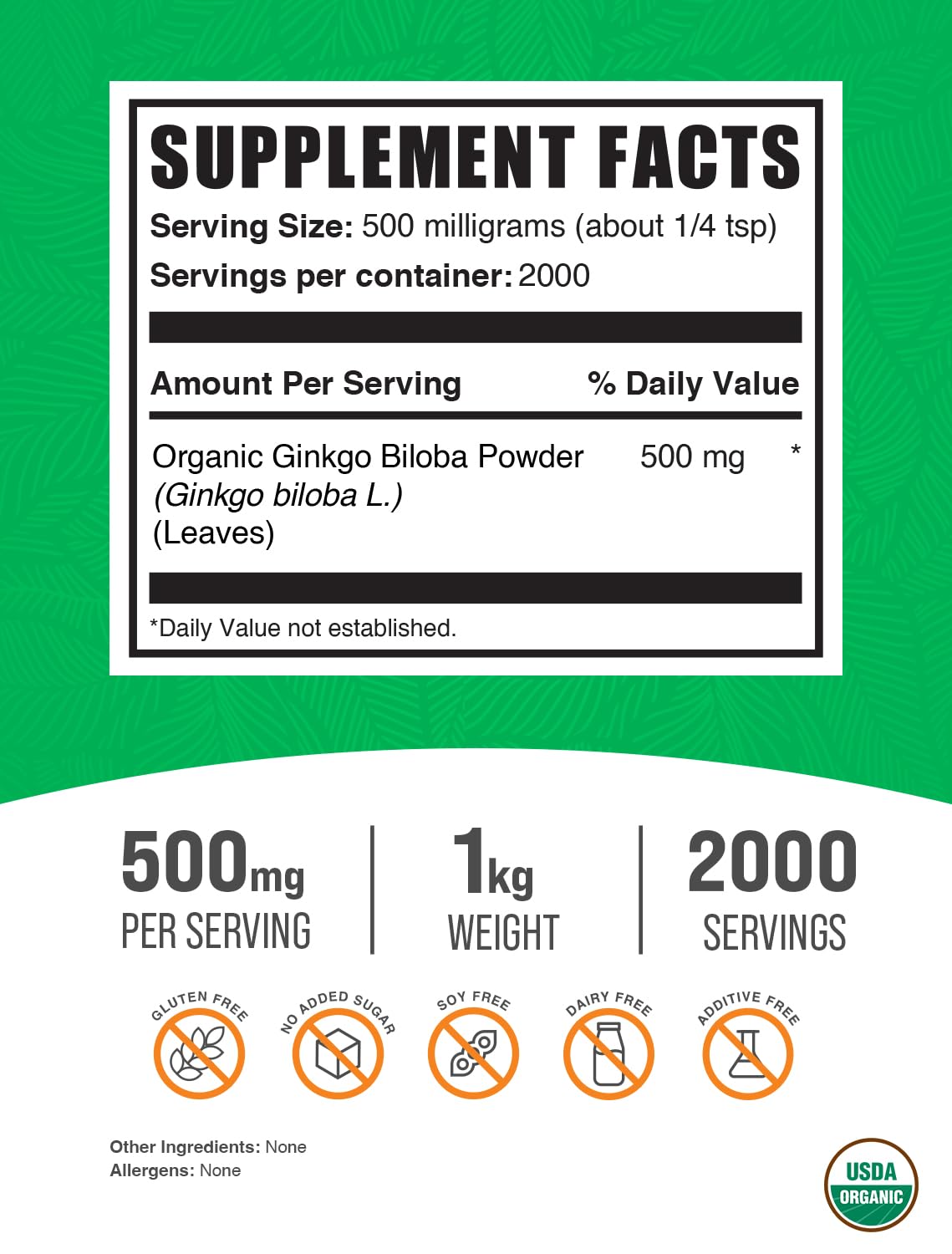500 mg ginkgo biloba for memory
