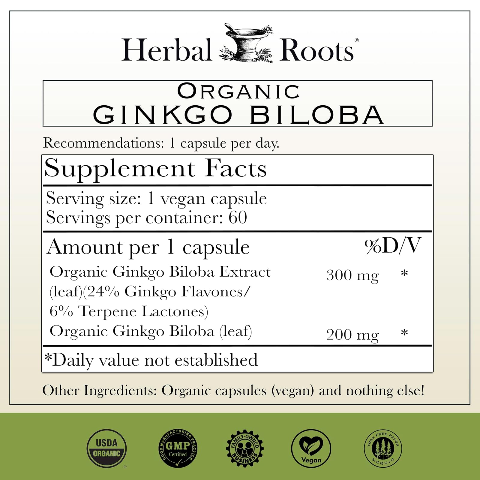 500 mg ginkgo biloba supplement