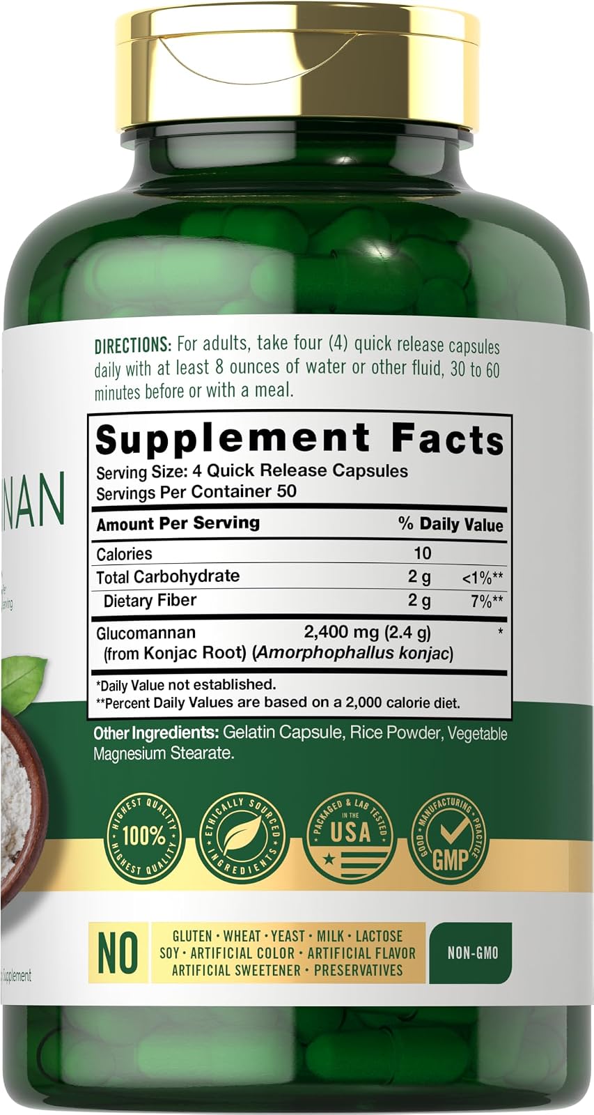500 mg Glucomannan for weight management