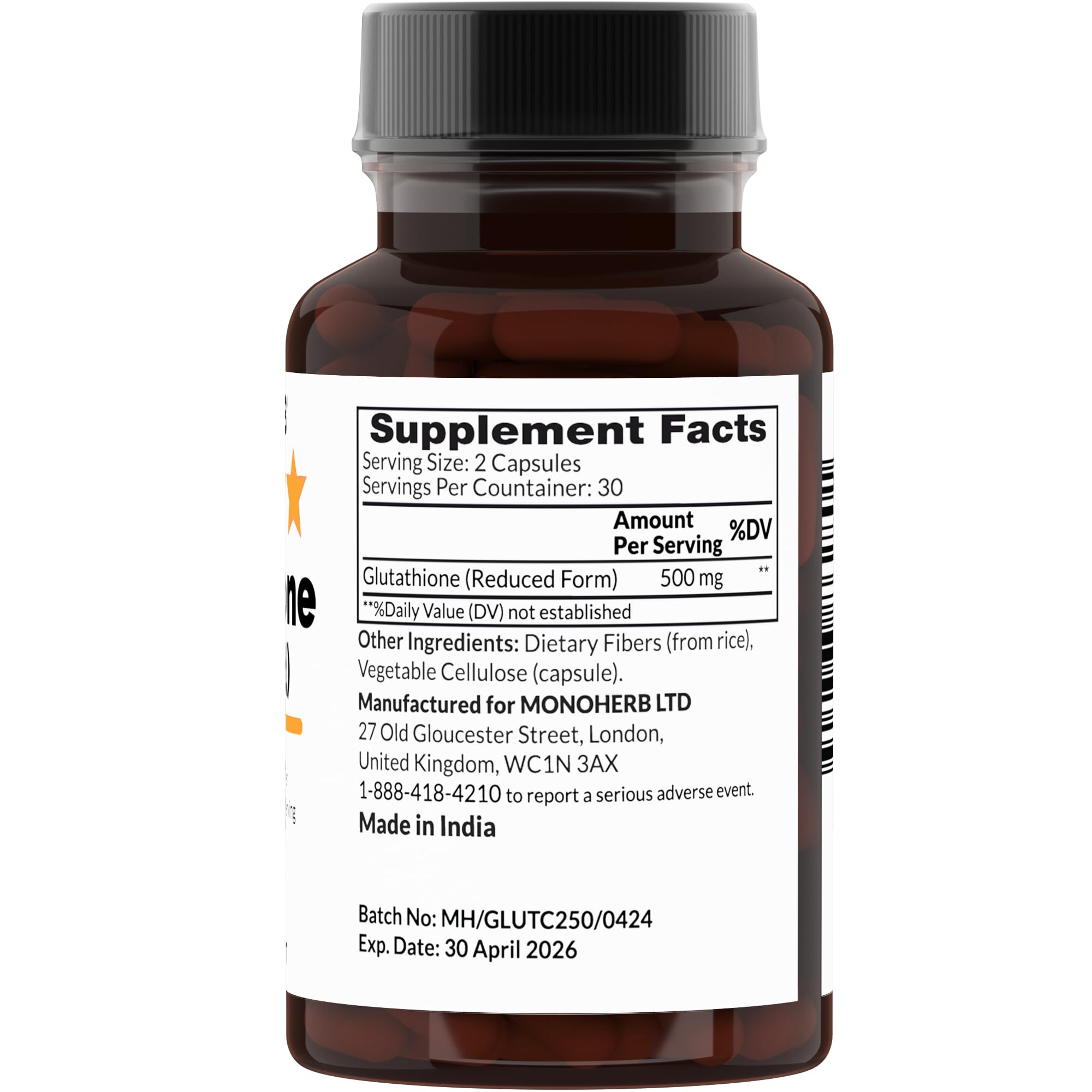 500 mg glutathione capsules for detox