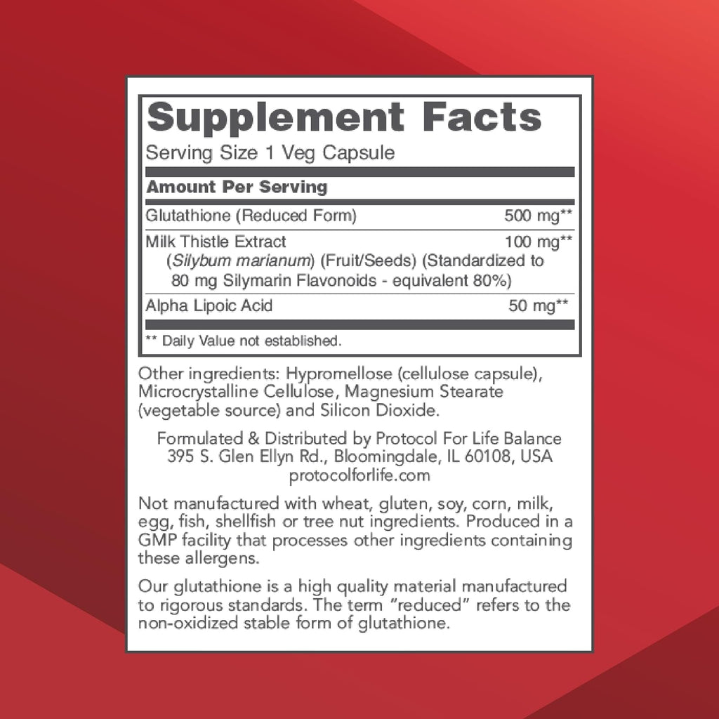 500 mg Glutathione for detox support
