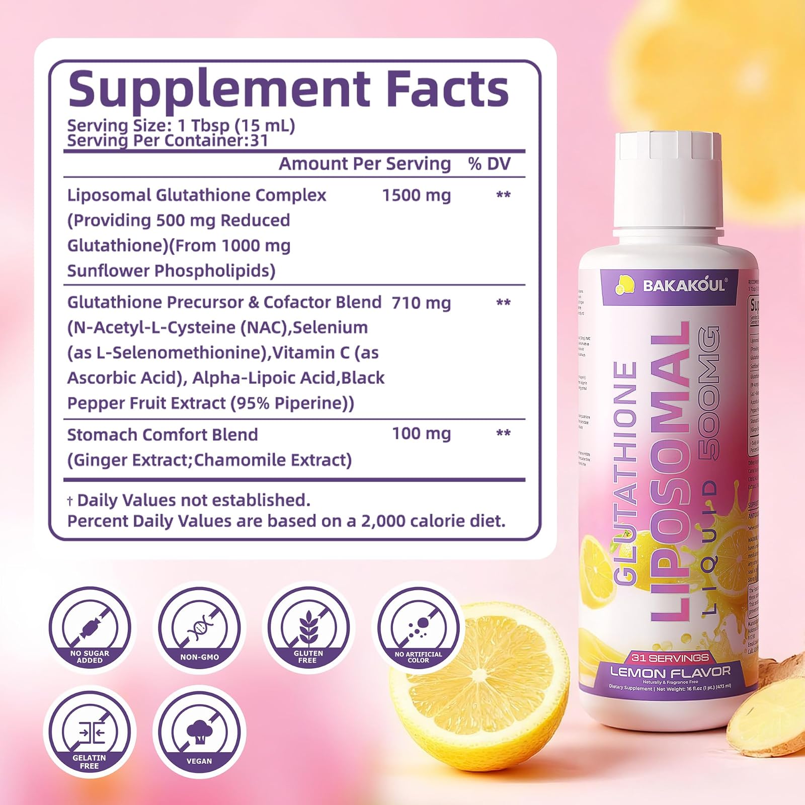 500 mg glutathione liquid supplement