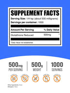 500 mg Glutathione multivitamin supplement