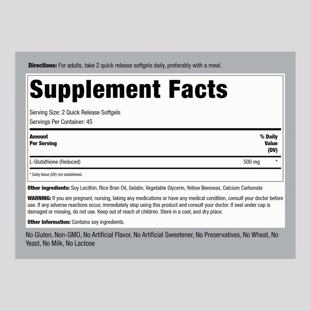 500 mg Glutathione softgels for wellness