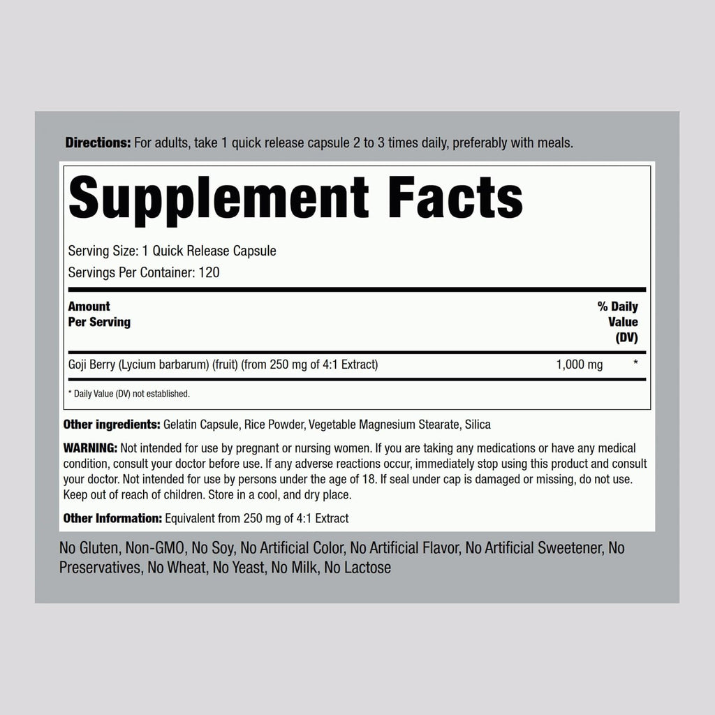 500 mg Goji Berry multivitamins