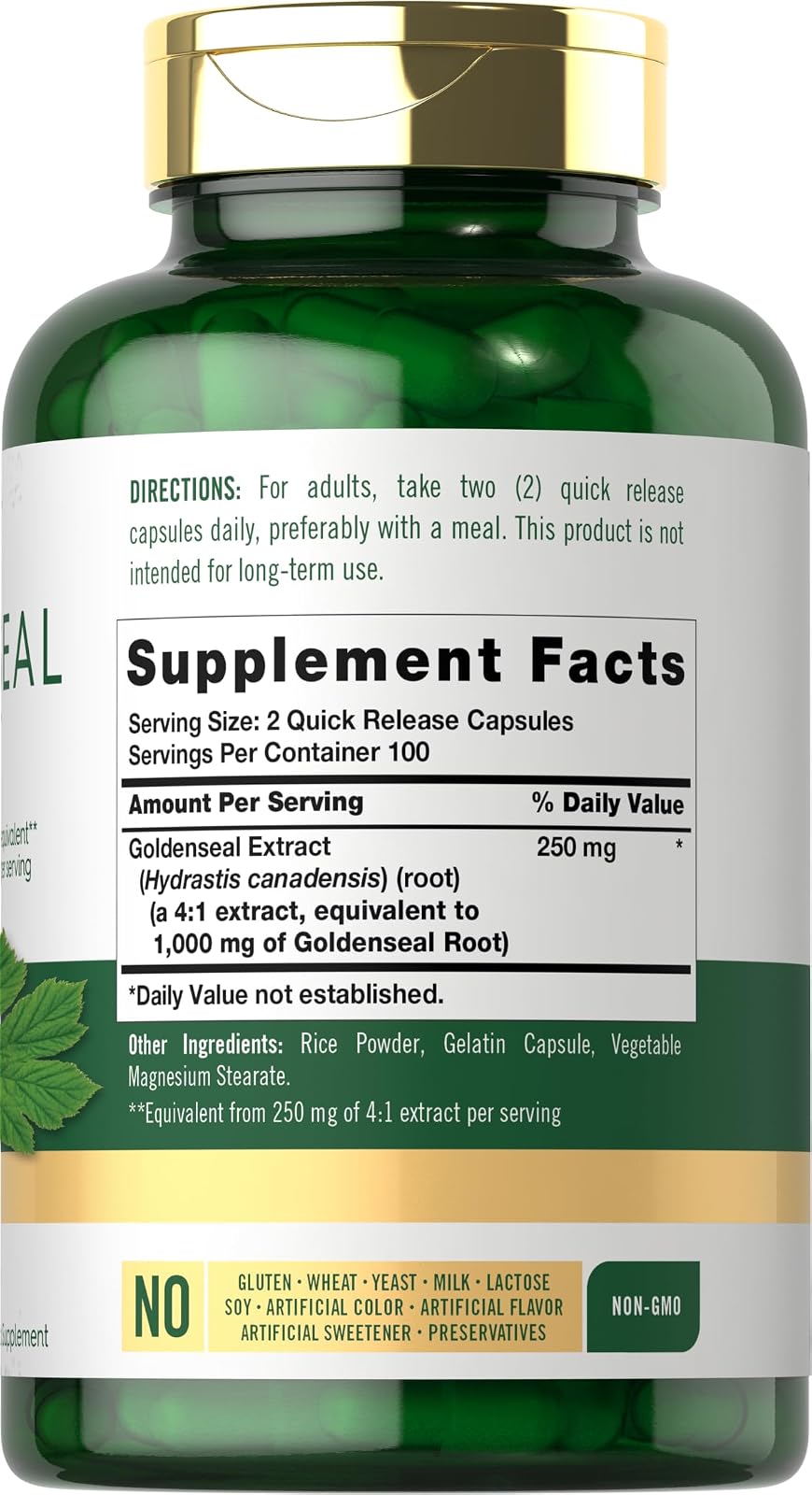 500 mg Goldenseal herbal supplement