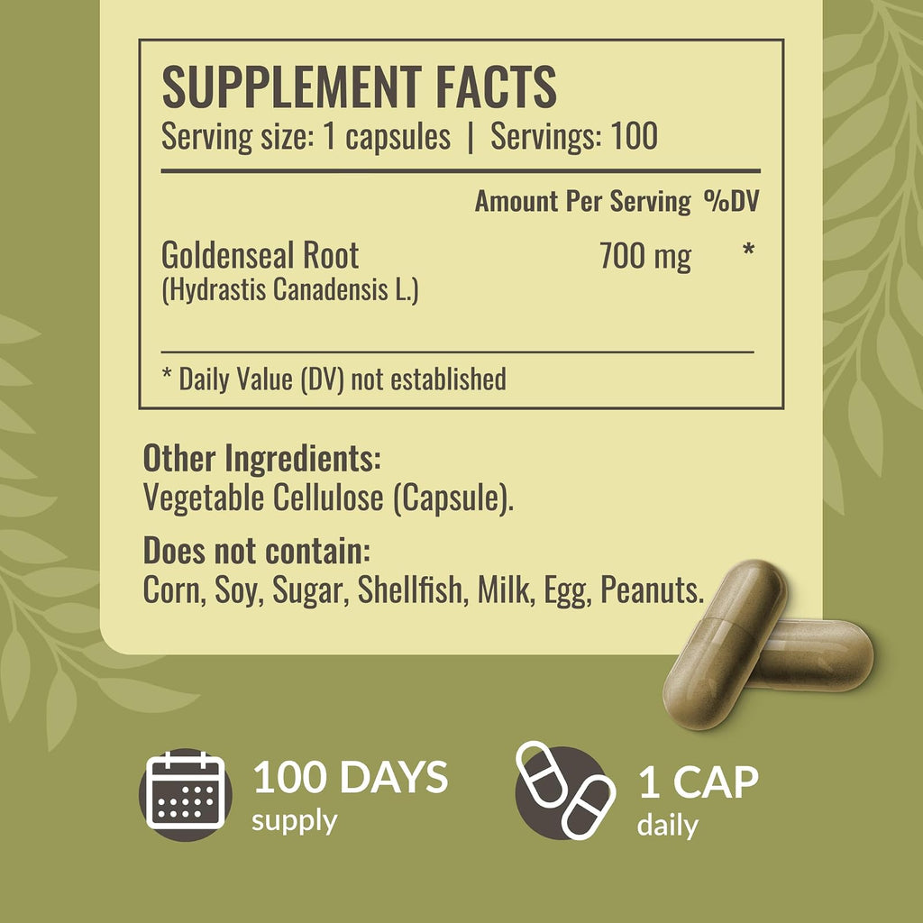 500 mg Goldenseal Root benefits