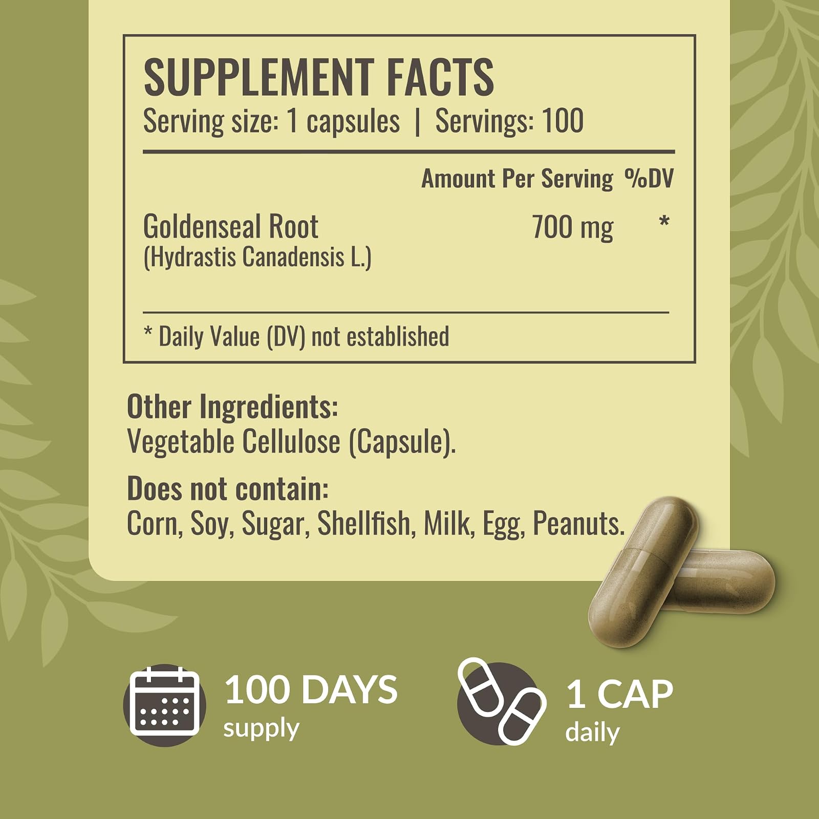 500 mg Goldenseal Root benefits