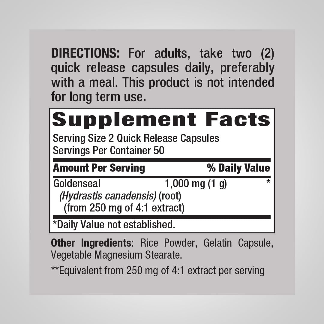 500 mg Goldenseal root supplement